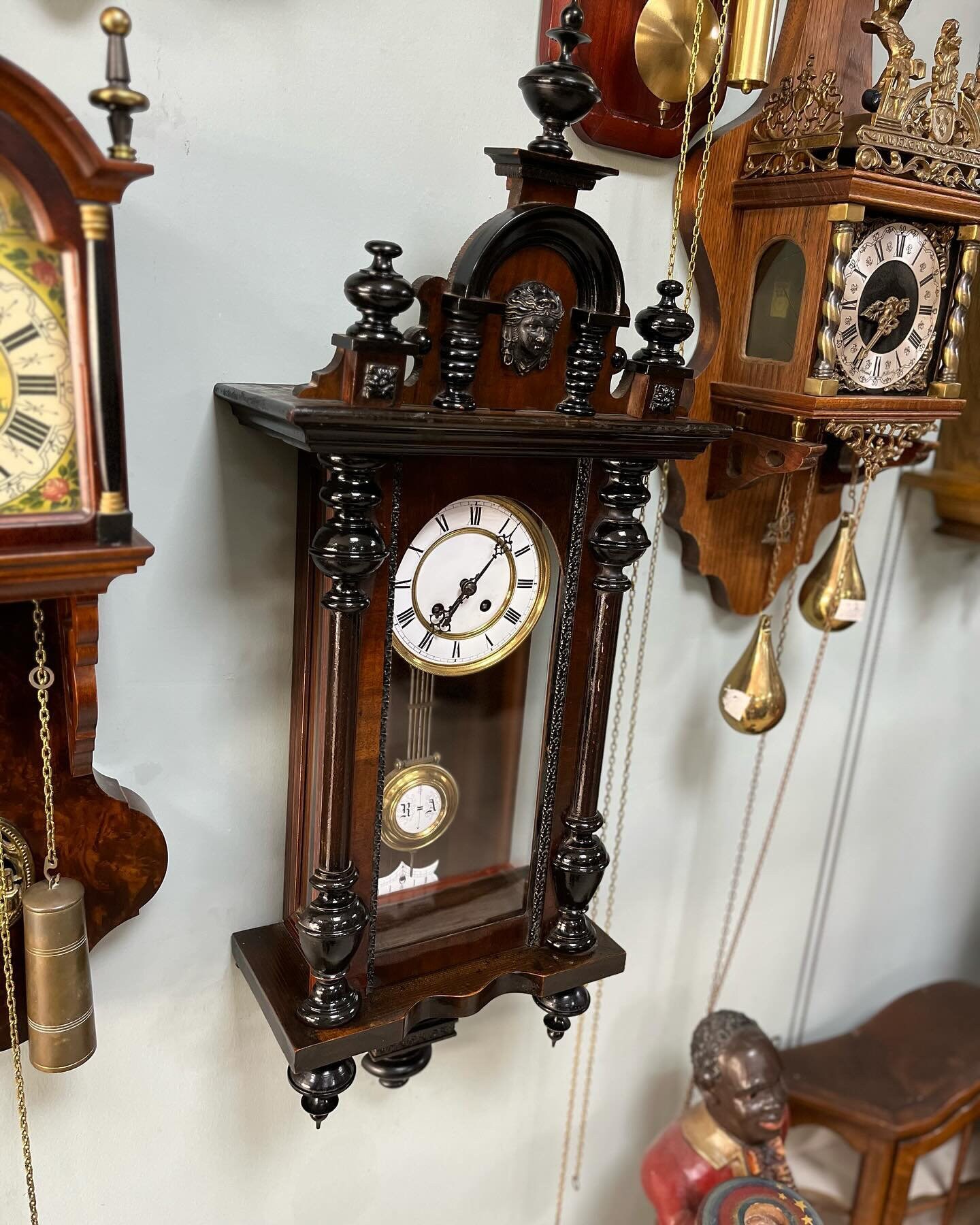 Antique Wall Clock With Wind-up Mechanism and Gong Chime | 80x35 Cm ...