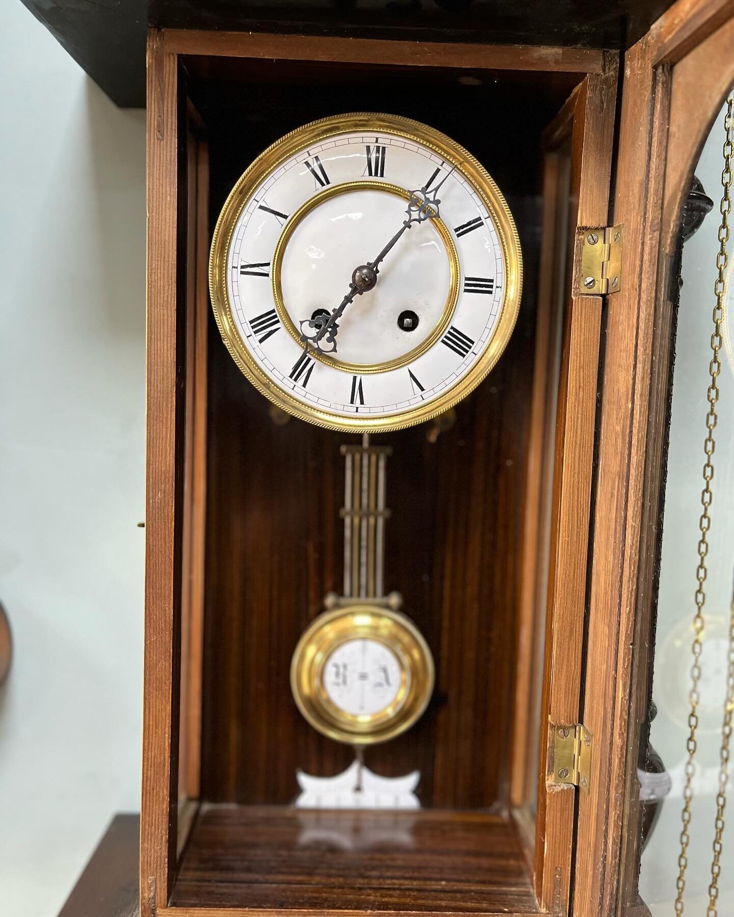 Antique Wall Clock With Wind-up Mechanism and Gong Chime | 80x35 Cm ...