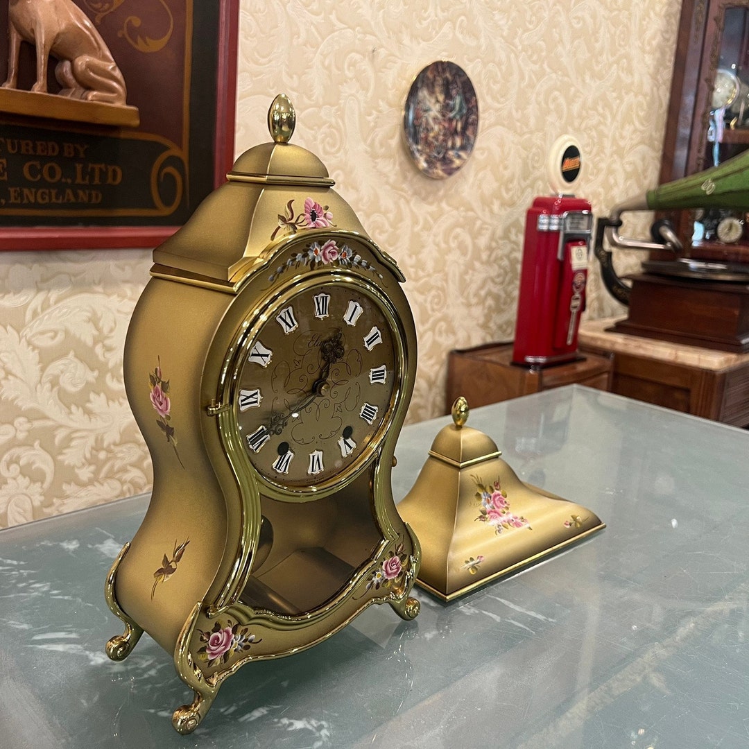 Gold Collectible Antique Eluxa Wall Clock With Stand - Perfect ...