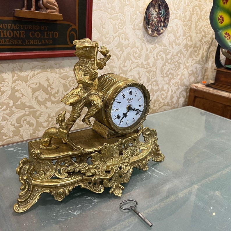 Collectible Antique Bronze Mantel Clock - High Condition, Fully ...