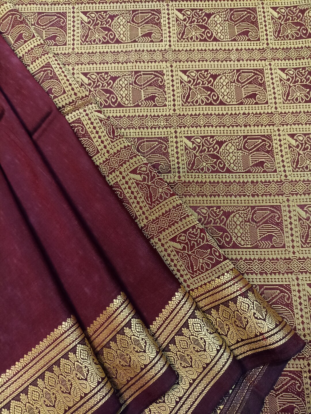Vintage Swarnachari Silk Sari: Ethnic Crafting Fabric, 5 Yards - Etsy