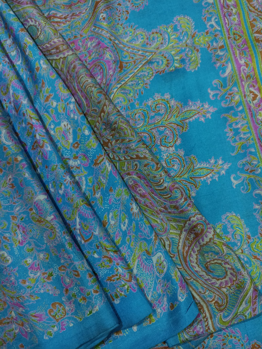 Vintage Seide Sari Frauen tragen 100% reine Seide Sari Stoff 5 Yard ...