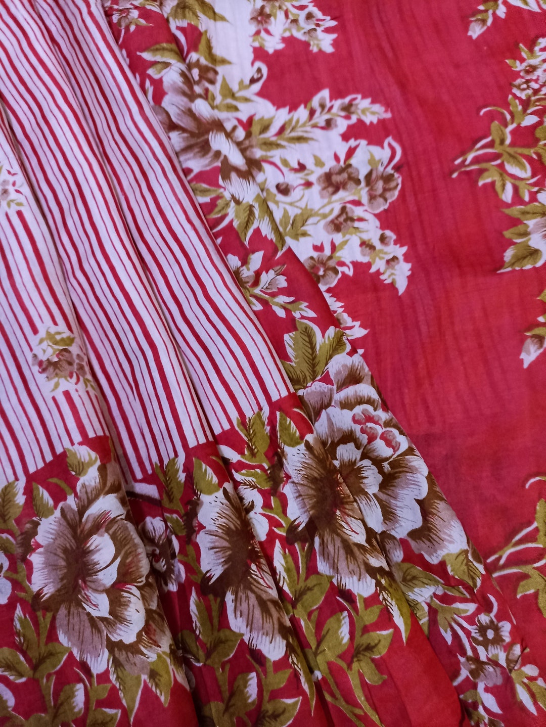 Vintage Seide Sari Frauen tragen 100% reine Seide Sari Stoff 5 Yard ...