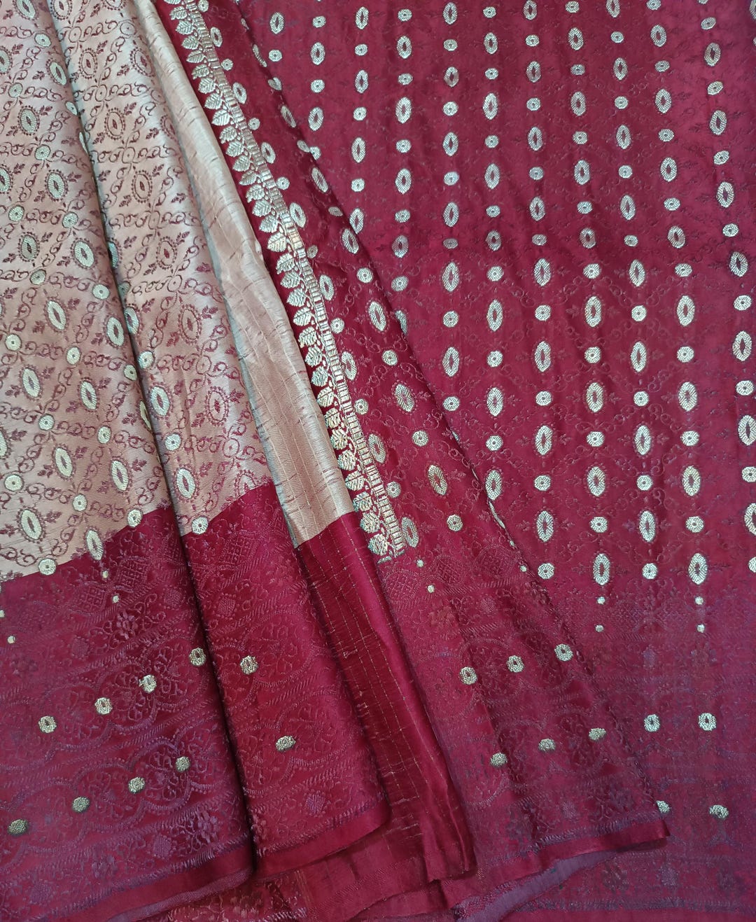 Vintage Tanchoi Silk Sari: Banarasi Brocade Saree, Ethnic Craft Fabric ...