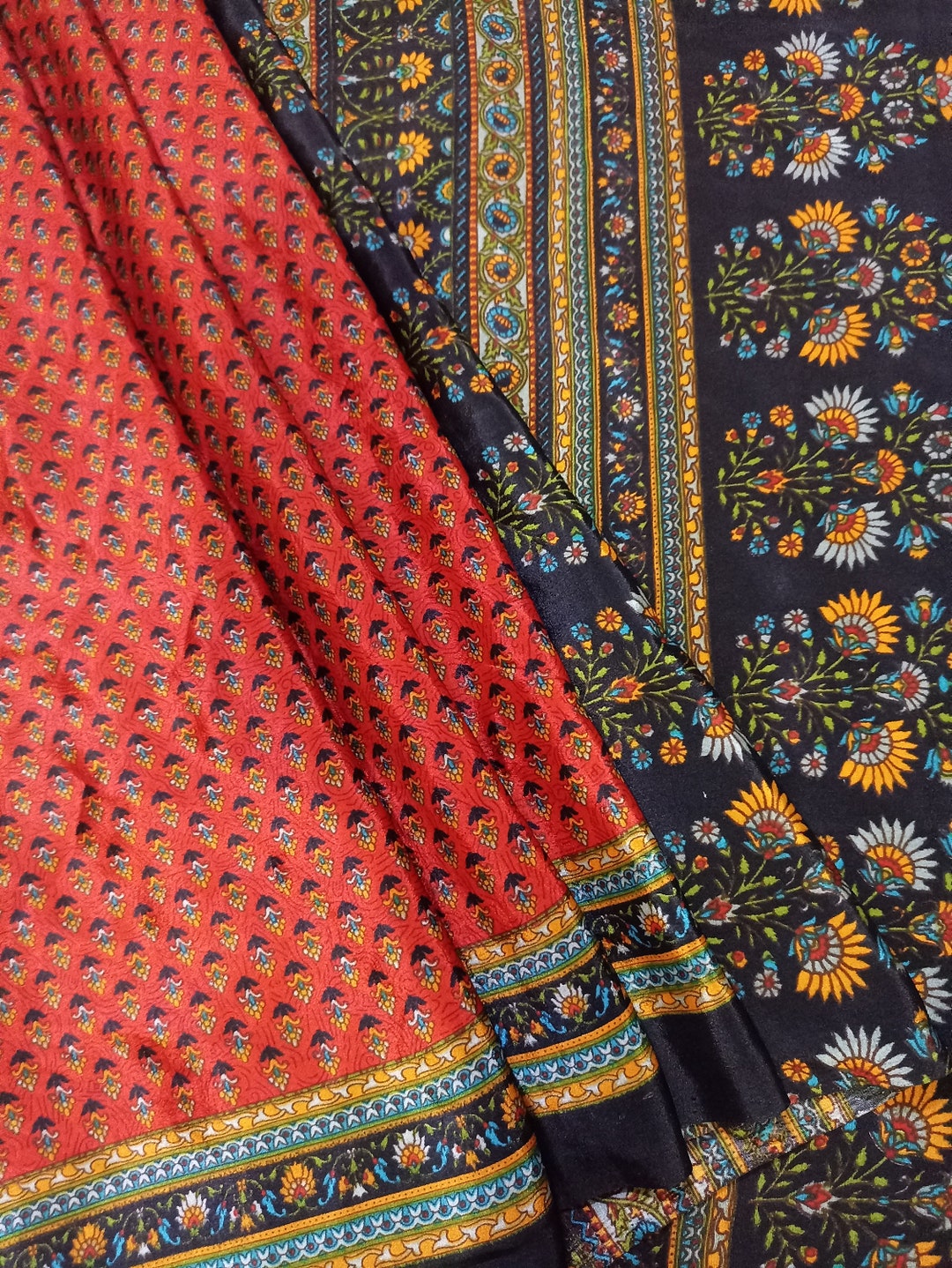 Vintage Seide Sari Frauen Tragen Reine Rasgulla Seide Sari - Etsy.de