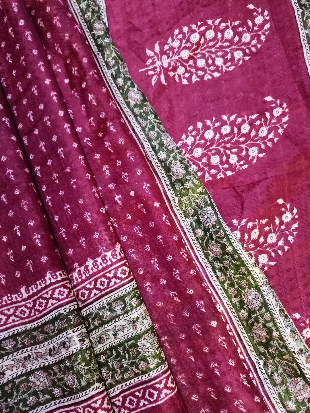 Vintage Seide Sari Frauen tragen 100% reine Seide Sari Stoff 5 Yard ...