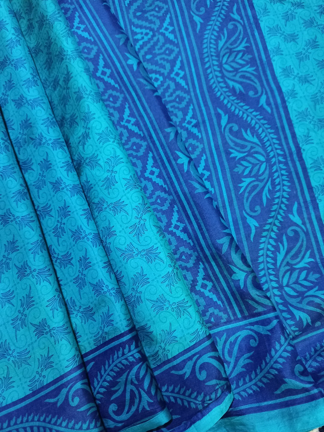 Vintage Seide Sari Frauen tragen 100% reine Seide Sari Stoff 5 - Etsy.de
