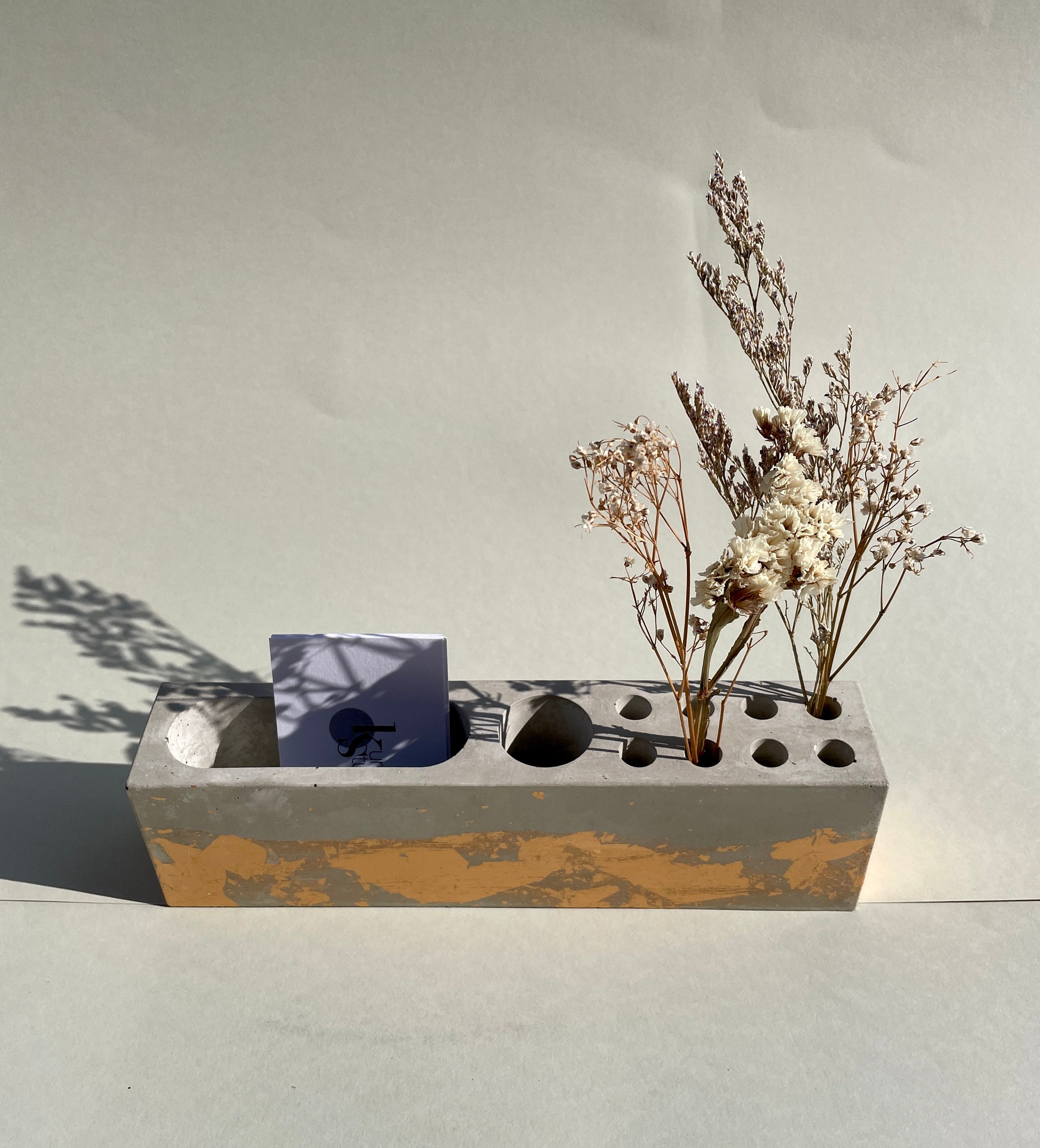 Schreibtischorganizer aus Beton mit Blattgold - Etsy.de