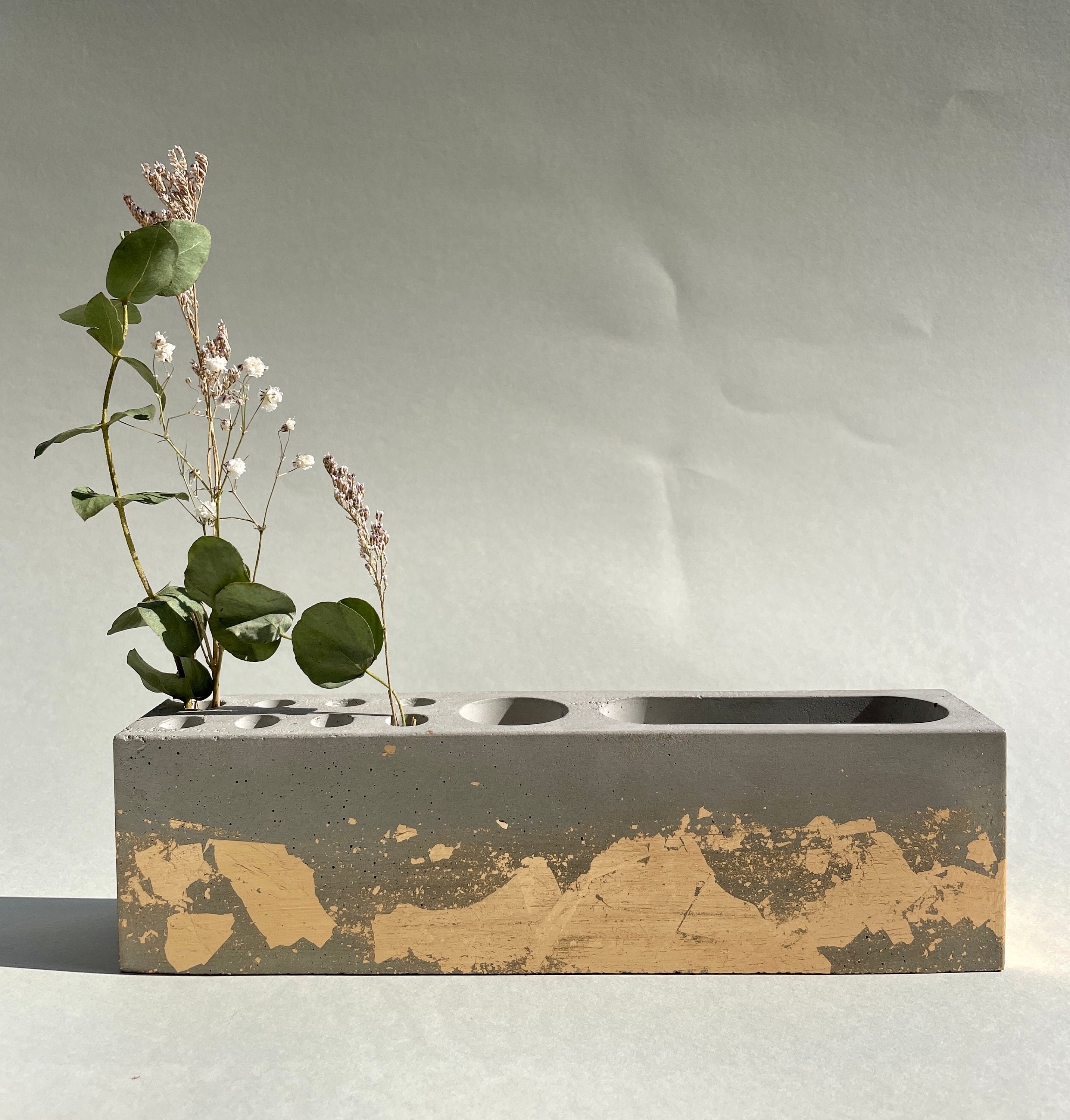 Schreibtischorganizer aus Beton mit Blattgold - Etsy.de