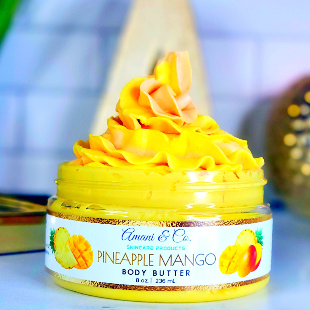 Pineapple Mango Shea Body Butter: Organic Skincare (8oz) - Etsy