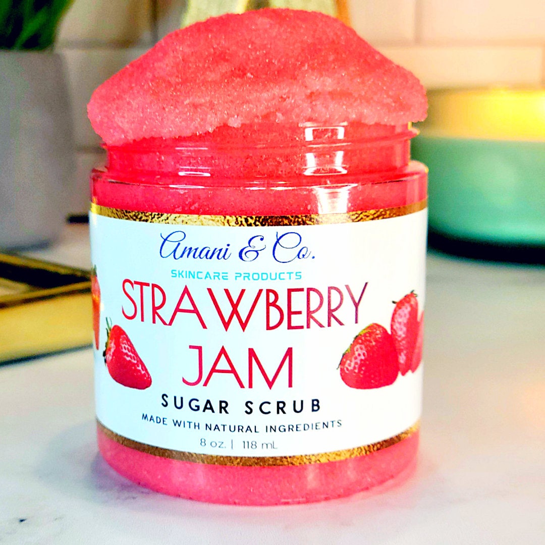 Strawberry Sugar Scrub | Body Scrub | Exfoliating Scrub | Handmade ...