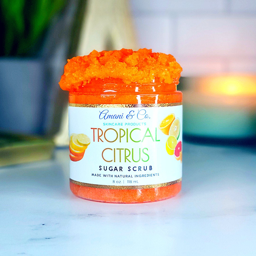 Tropical Citrus Sugar Scrub: Natural Exfoliating Body Scrub (8oz) - Etsy