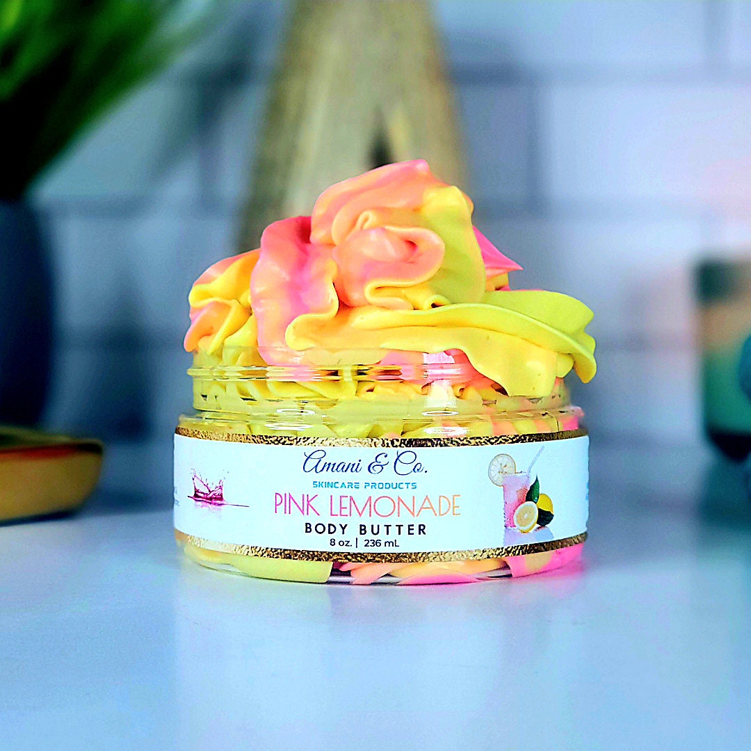 Pink Lemonade Whipped Body Butter | Organic, Natural Skincare (8oz) - Etsy
