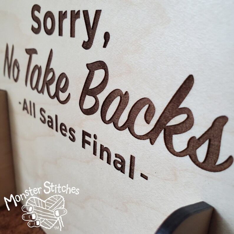 TOOL Display Sign No Returns All Sales Final No Take Backs - Etsy