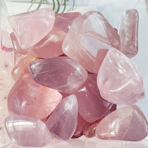 High-grade Gemmy Rose Quartz Tumbled, Stone of Universial Love, Star Rose Quartz Tumbled, Rose ...