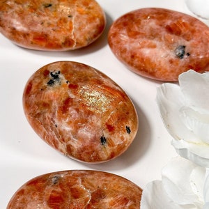 Flashy Sunstone Palm Stone: Sacral & Solar Plexus Chakras (2.00-2.50 ...
