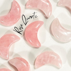 Adorable Mini Rose Quartz Moons, Love + Compassion, Rose Quartz ...