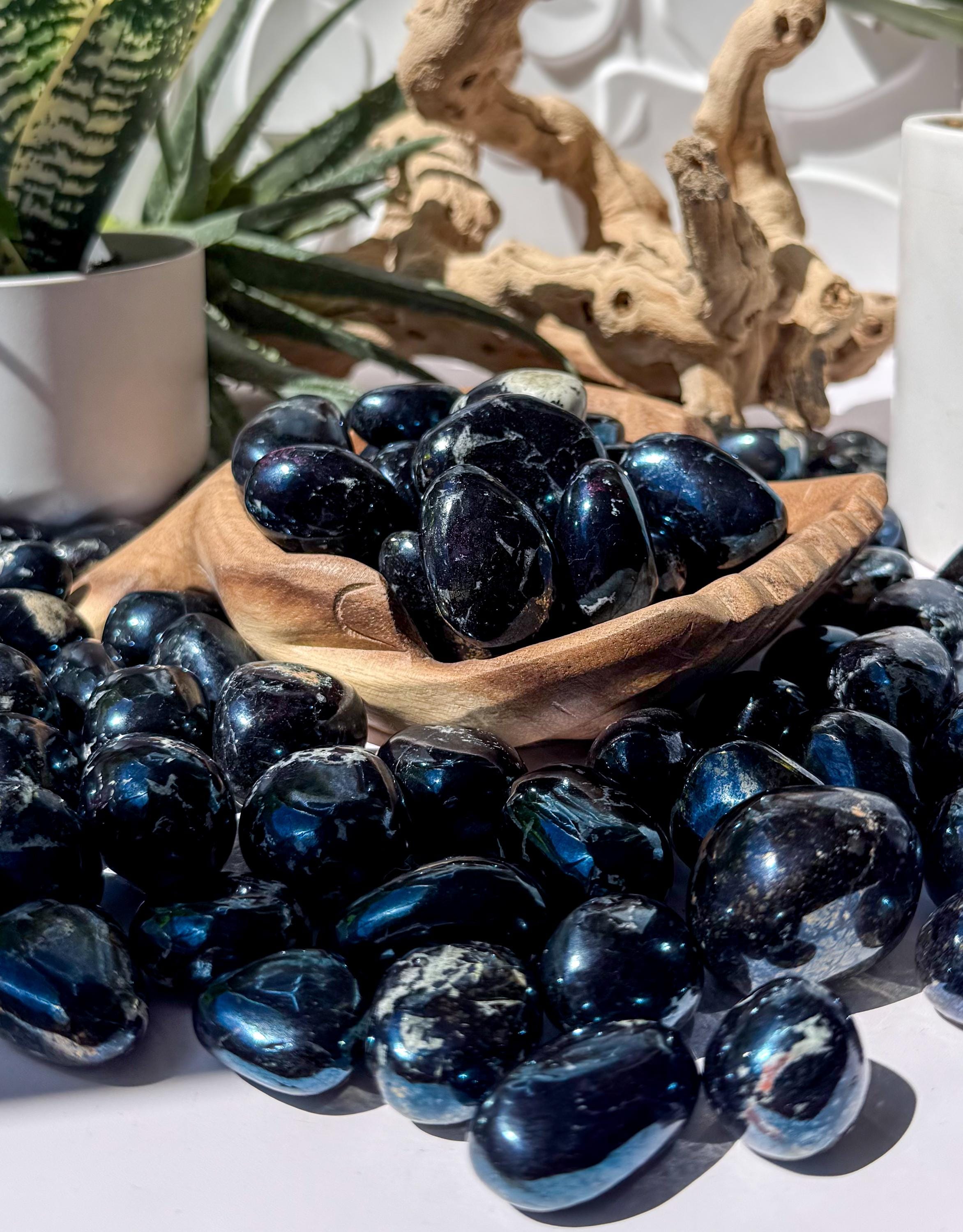Blue Covellite Tumbles | Crystal for Intuition, Transformation ...