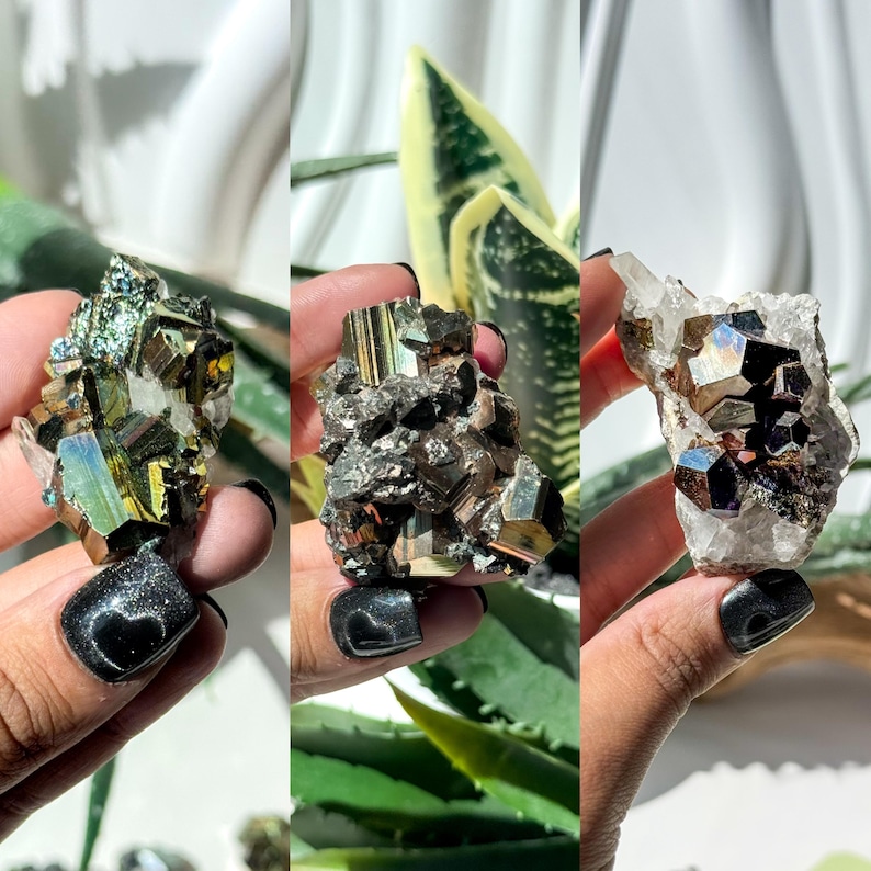 Rainbow Iridescent Pyrite Cluster – Crystal for Collection, Energy Work ...
