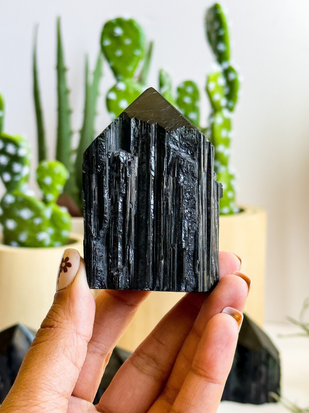 Raw Black Tourmaline Points, Top Polish Black Tourmaline, Black ...