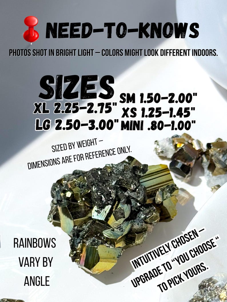 Rainbow Iridescent Pyrite Cluster – Crystal for Collection, Energy Work ...