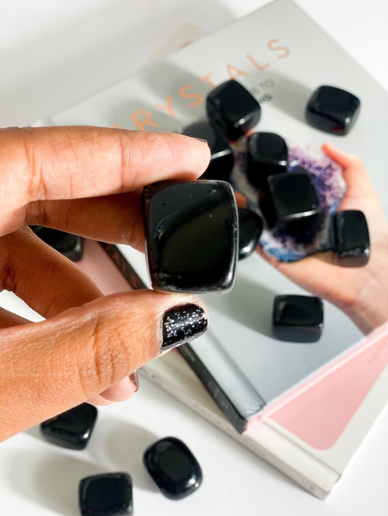 Tumbled Obsidian Stone of Protection & Truth Black Obsidian - Etsy