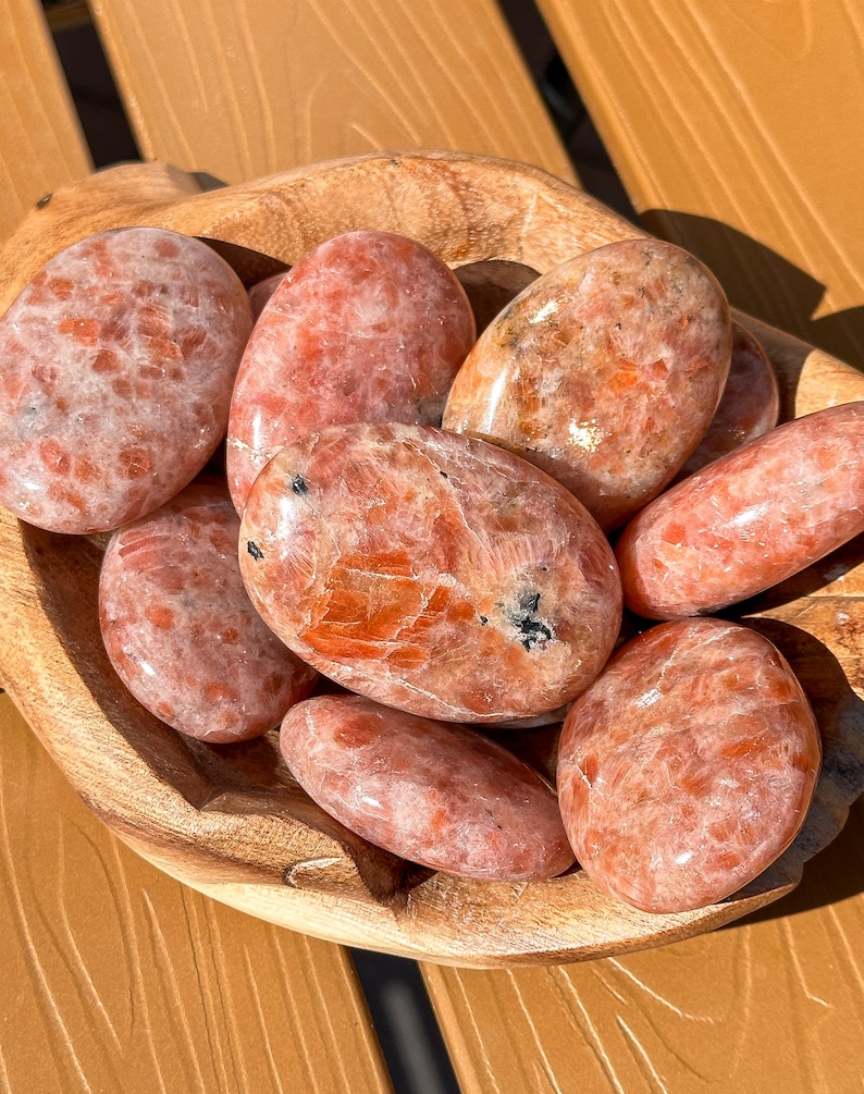 Flashy Sunstone Palm Stone: Sacral & Solar Plexus Chakras (2.00-2.50 ...