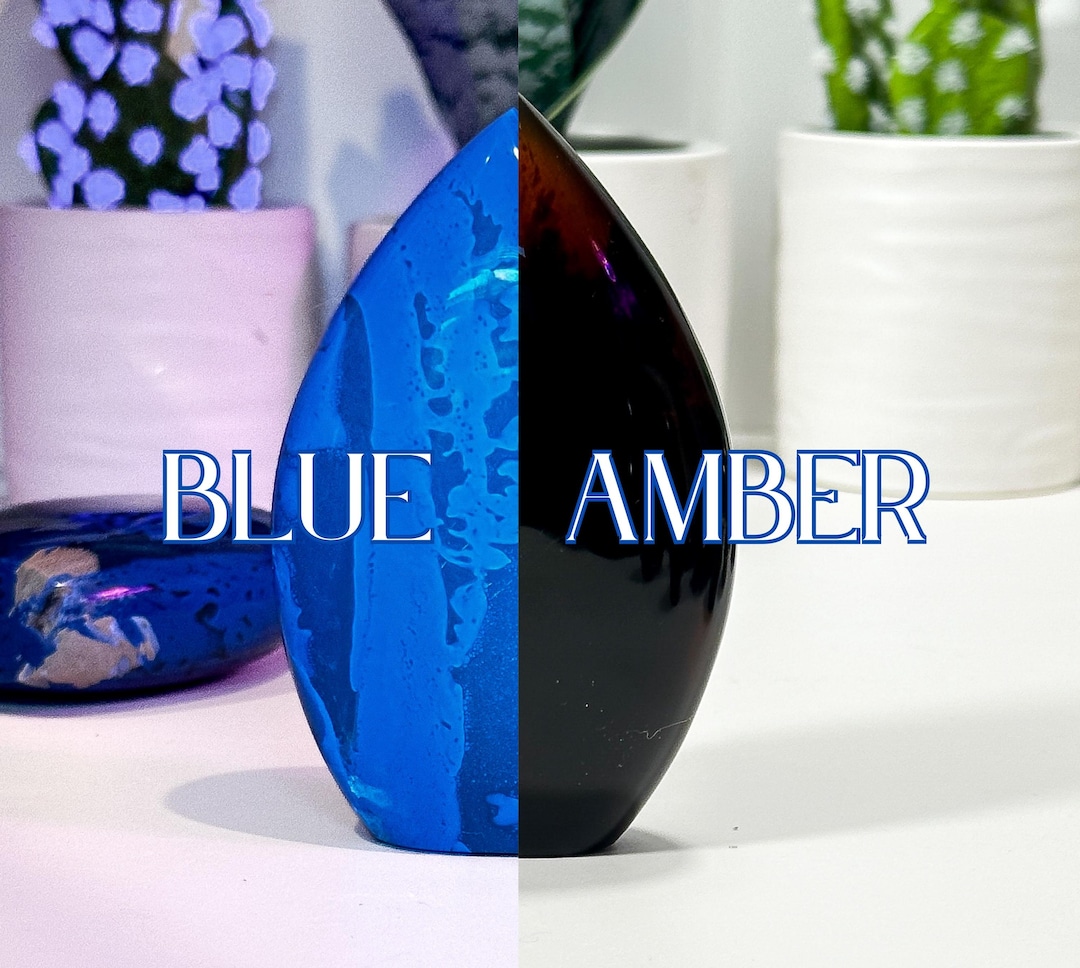 Blue Amber Flame From Indonesia, Genuine Blue Amber, Amber Flame, Indonesian Amber, UV Reactive ...