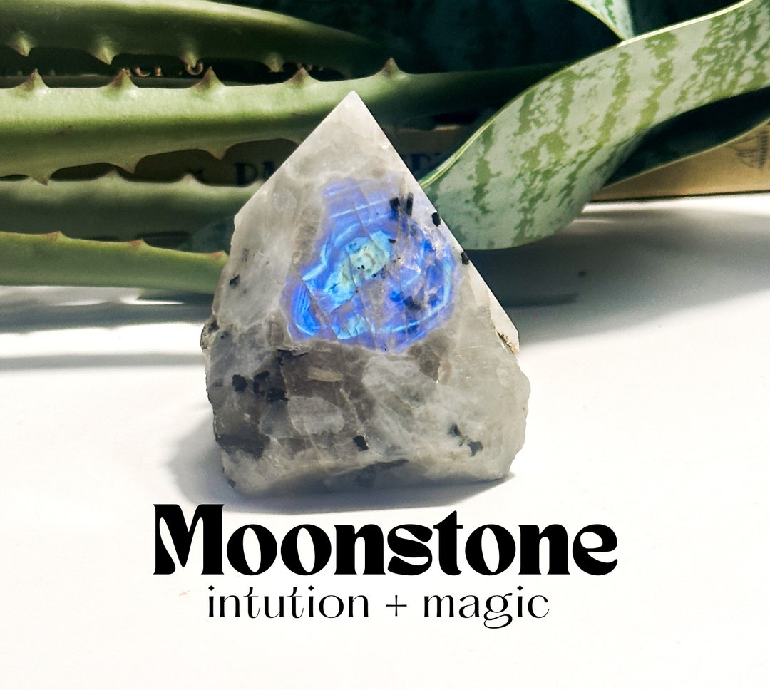 Raw Rainbow Moonstone Point, NEW Lottone of Magic & Intution, Top ...