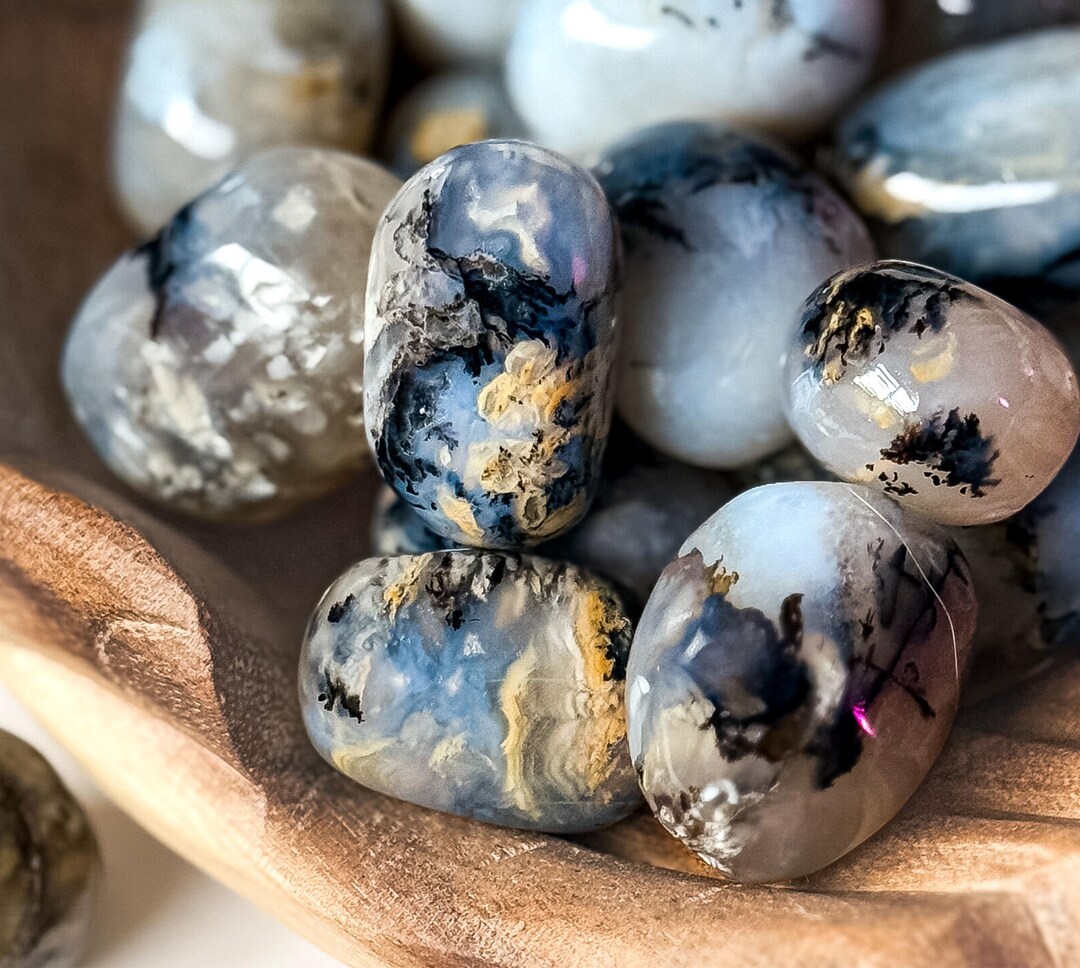 Dendritic Tiger Agate Tumbles, Dendritic Tiger Agate, Dendritic Agate ...