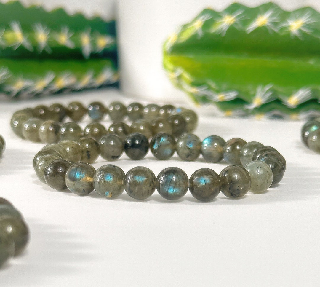 Handmade Labradorite Bracelet: 8mm Natural Stone, Transformation ...
