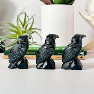 Black Onyx Crows From Peru, Onyx Ravens, THREE SIZES, Hecate Crystal ...