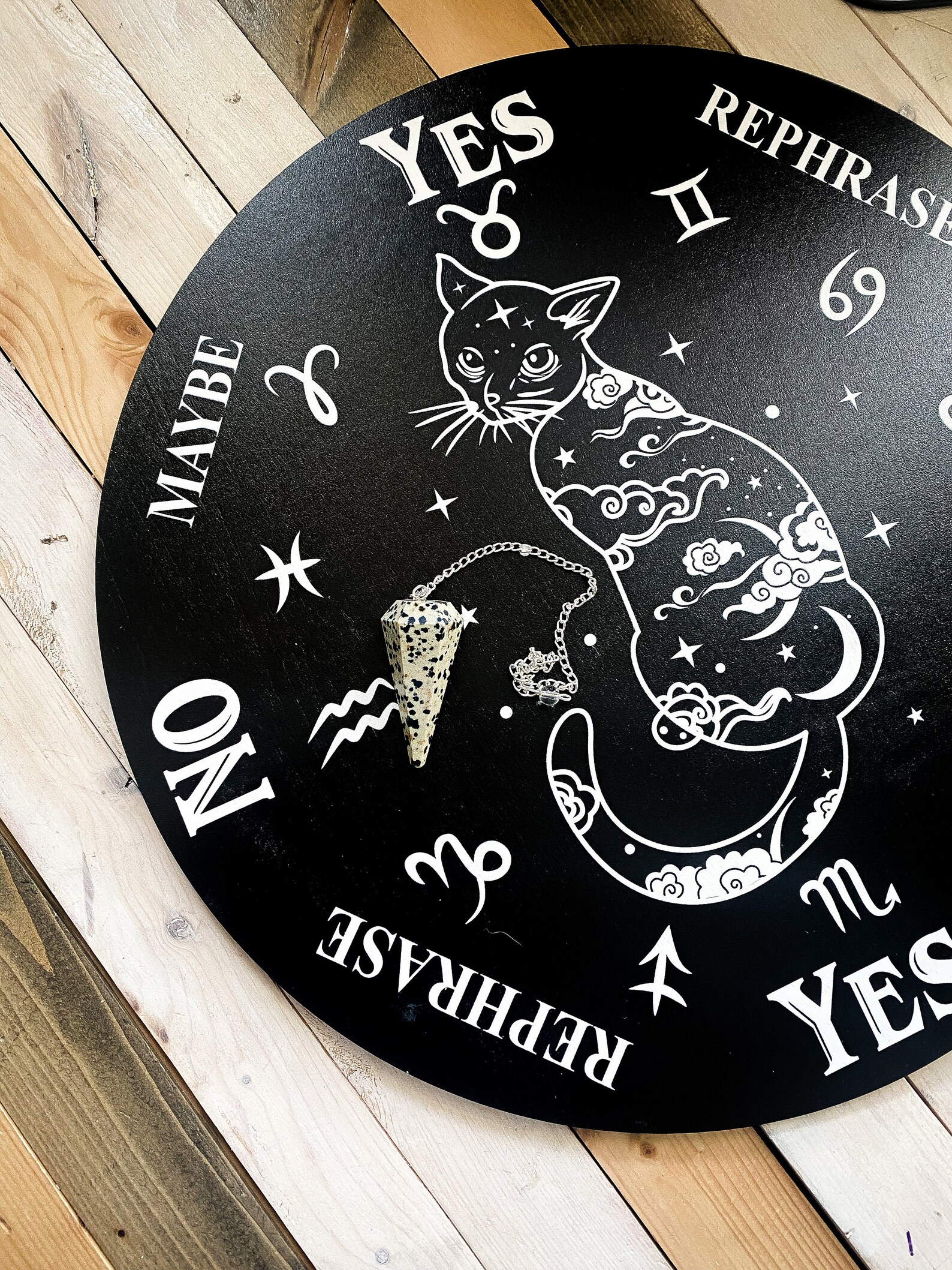 Wooden Zodiac Cat Pendulum Board Pendulum Board Divination - Etsy
