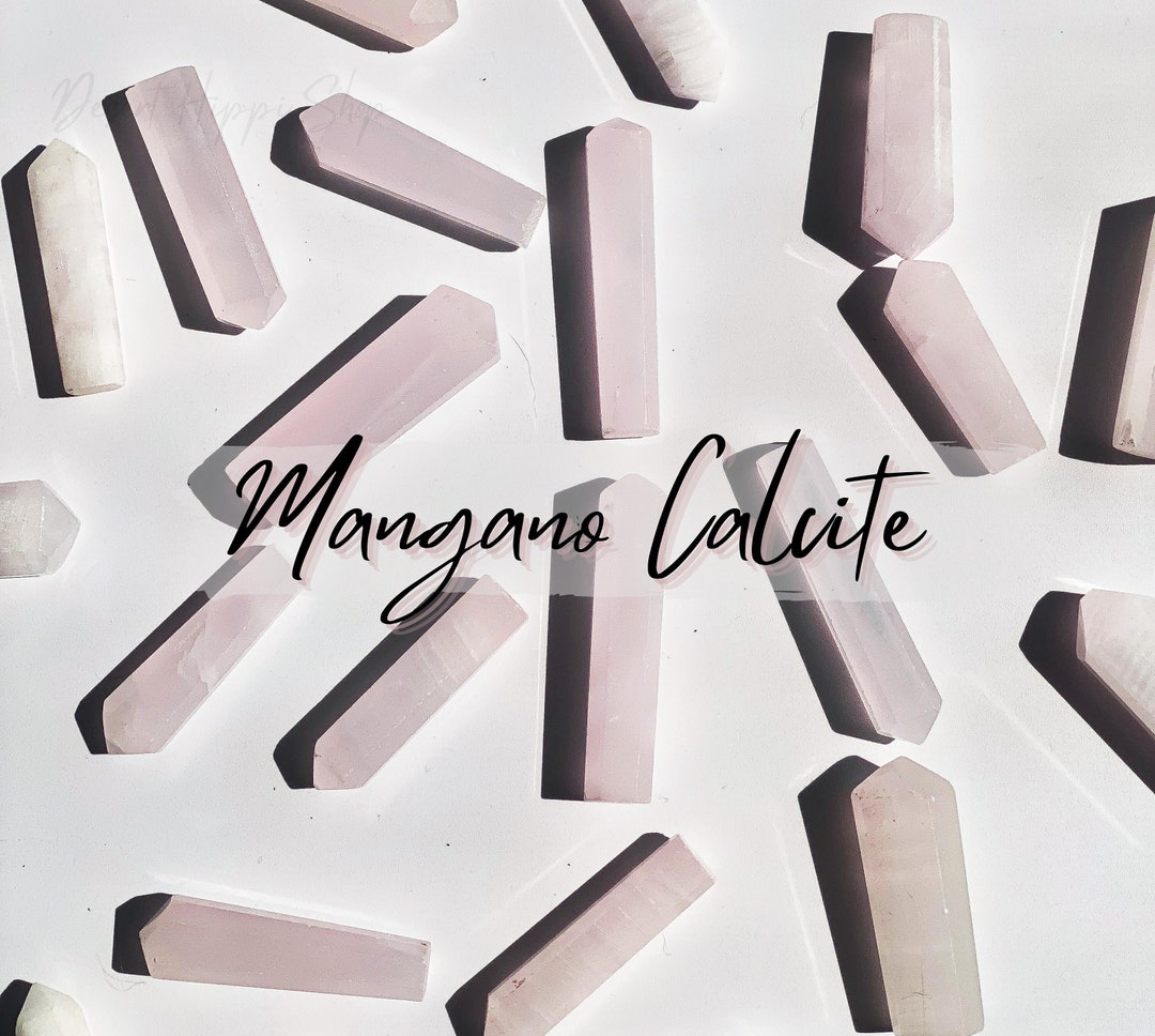 Mini Pink Mangano Calcite Tower, Glows in the Dark Under UV Light ...