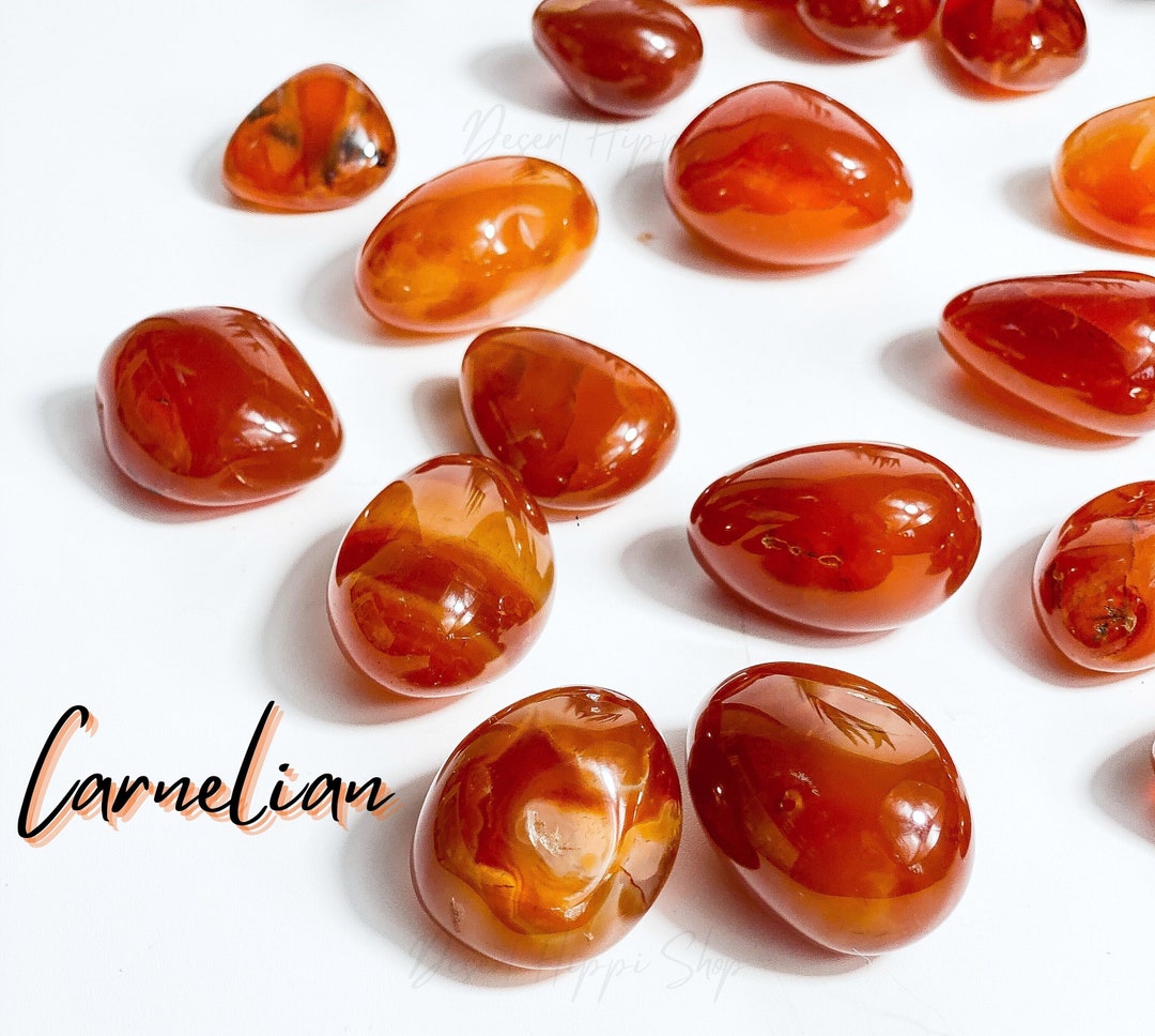 Carnelian Tumbles, Motivation + Creativity, Carnelian Tumbled, Tumbled Gemstone, High-grade ...
