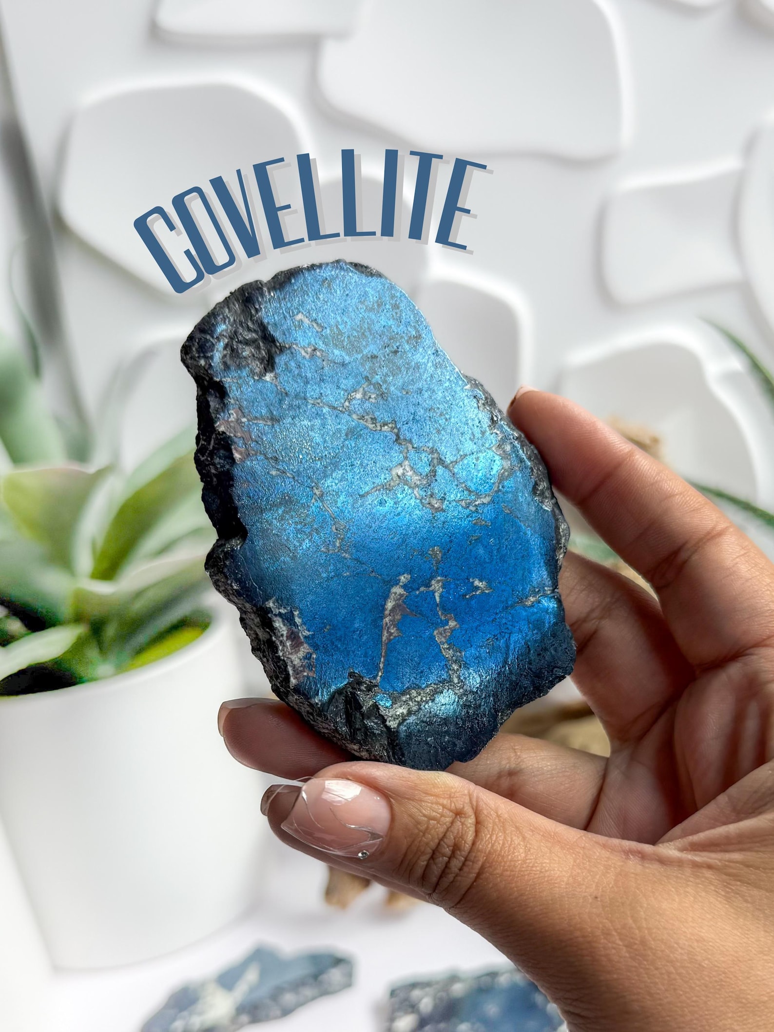 Blue Covellite Slabs | Crystal for Intuition, Transformation ...