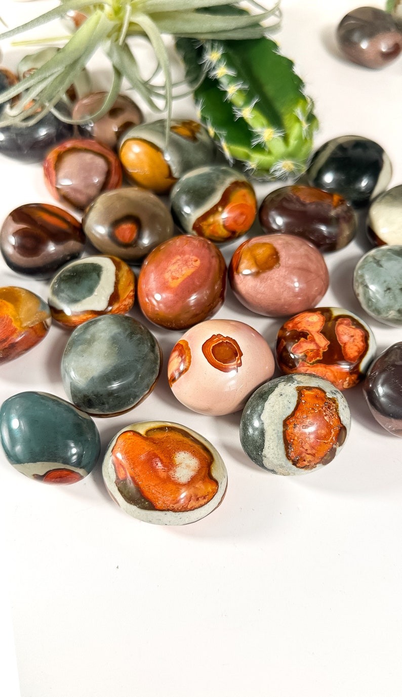 Mini Polychrome Jasper Palm Stone - Etsy