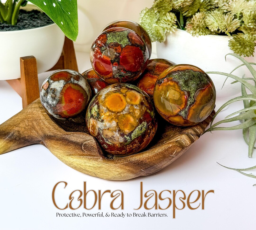 King Cobra Jasper Sphere: Grounding Stone for Strength & Transformation ...