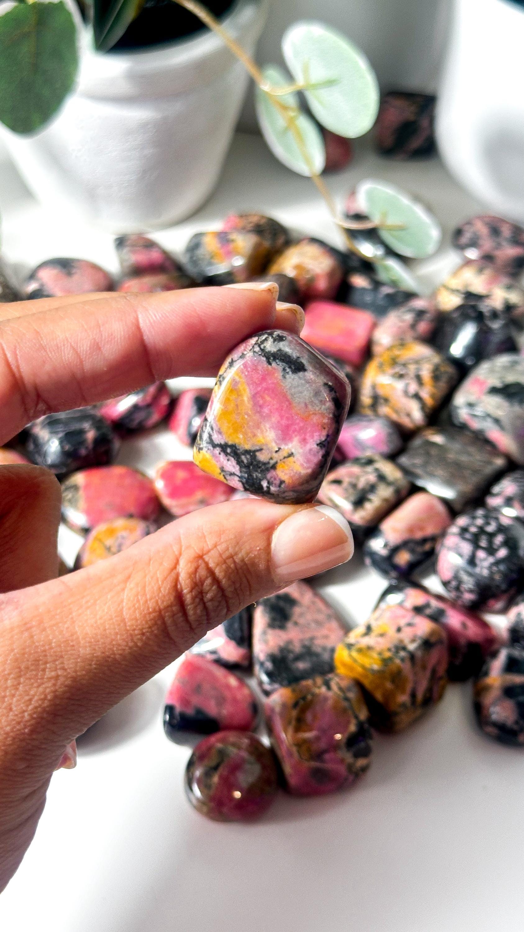 Rhodonite Tumble Stone: Pakistan Healing Crystal, Heart Chakra - Etsy