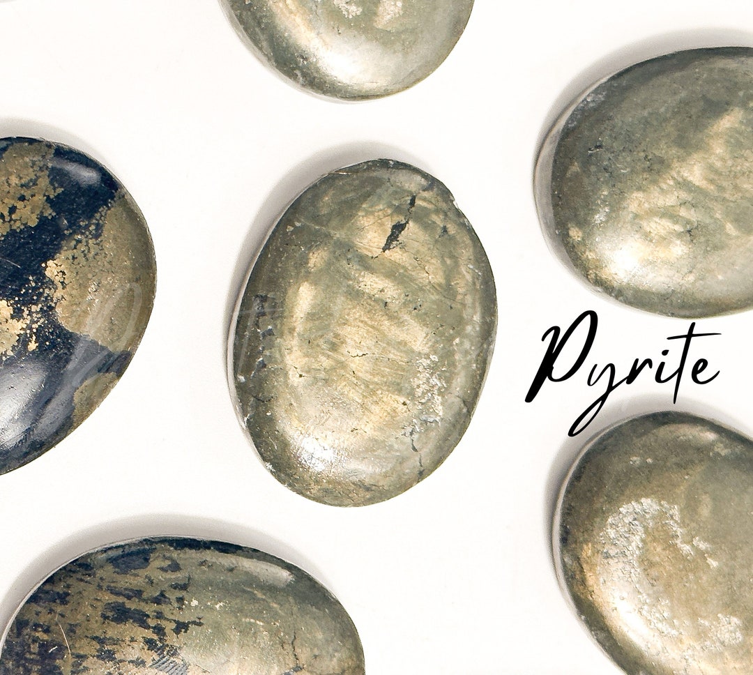 Pyrite Worry Stones, Success + Abundance, Pyrite Thumb Stones, Pyrite ...