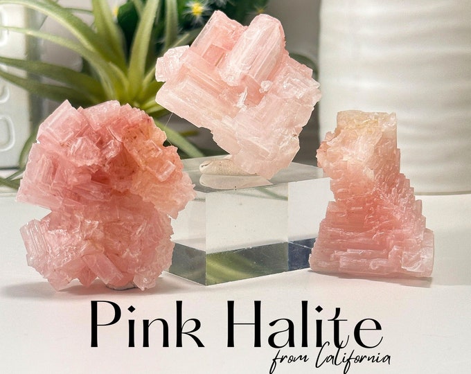 Pink Halite Specimen From California, Pink Halite Cluster, Raw Pink ...