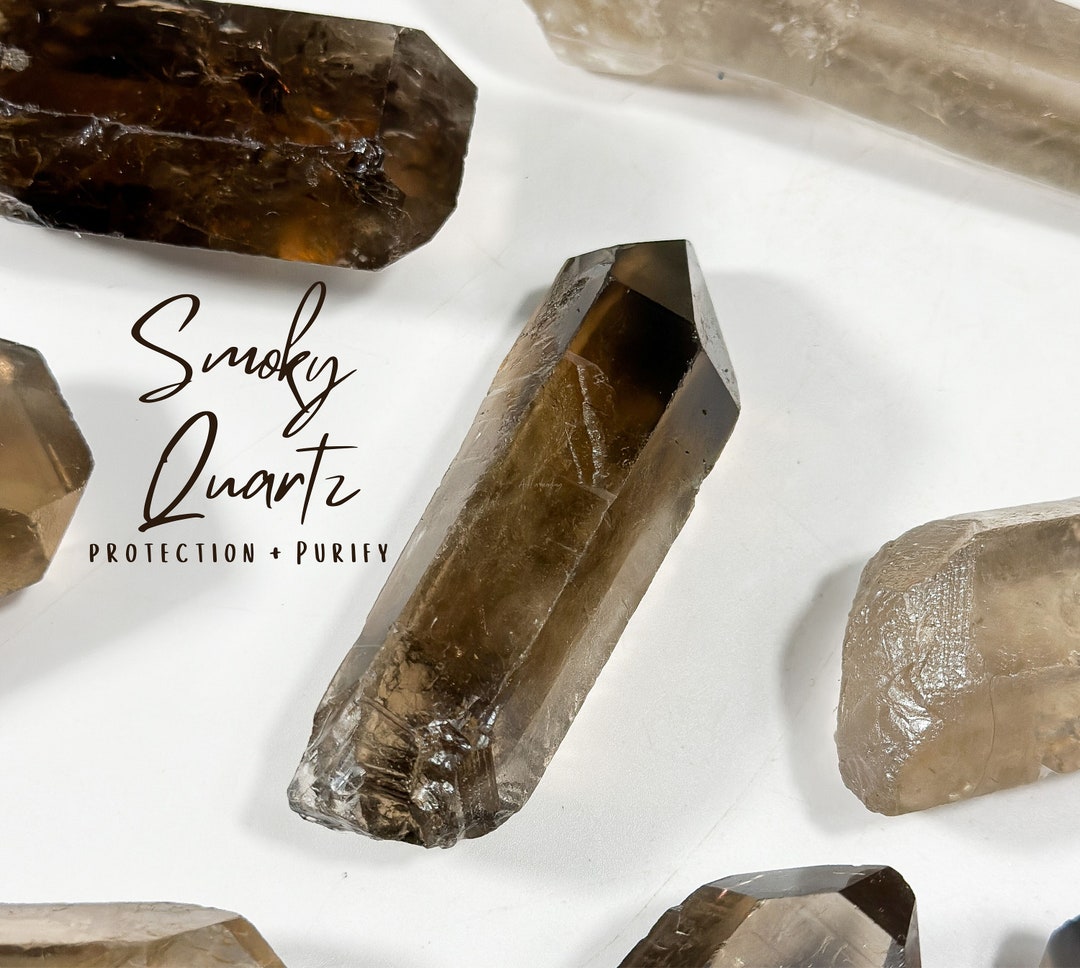 High-grade Smoky Quartz Points, ALL NATURAL UNTREATED, Raw Smoky Quartz ...