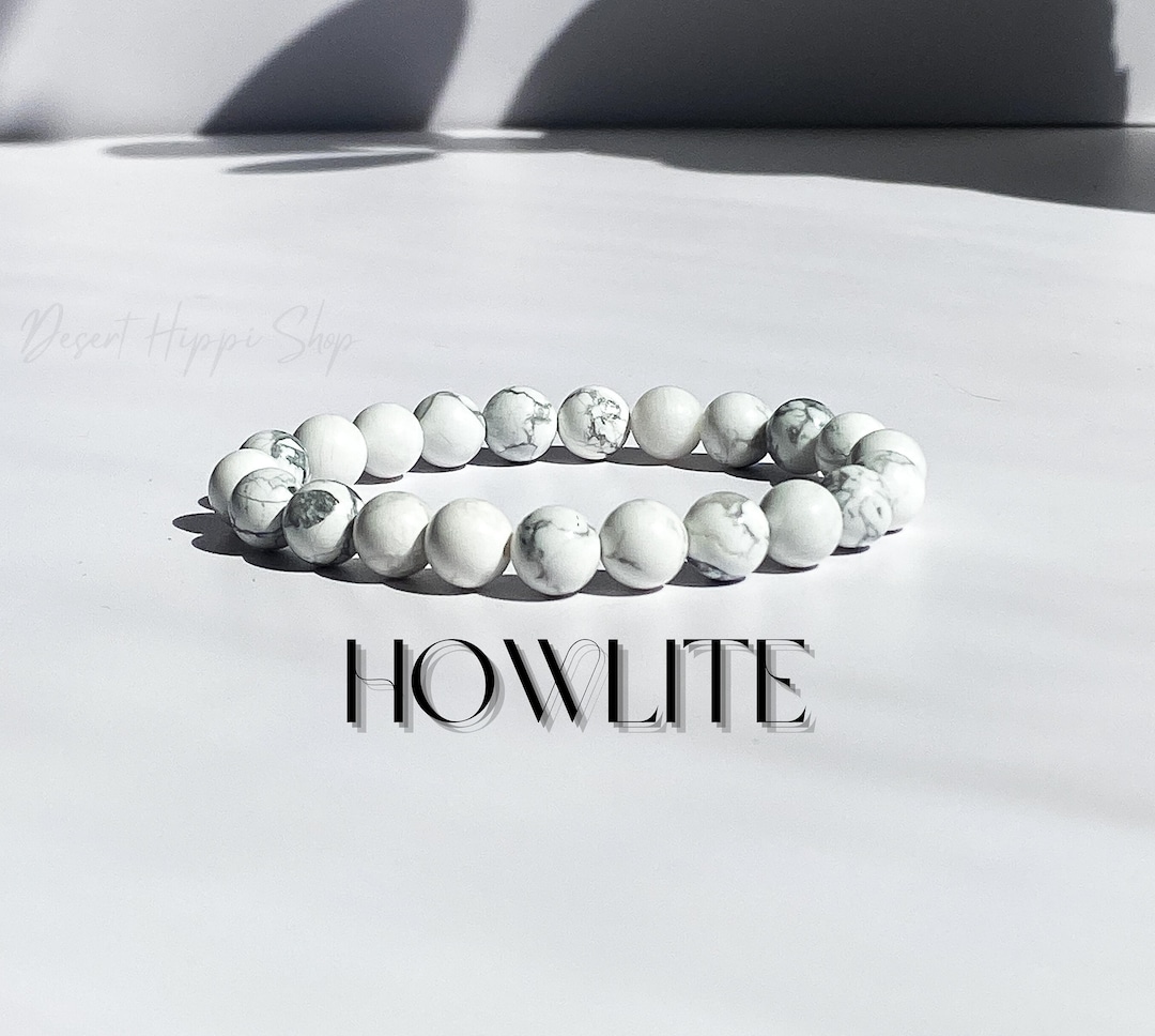 Howlite Bracelet,stone of Balance, 8mm & 6mm Howlite Bracelet, Howlite ...
