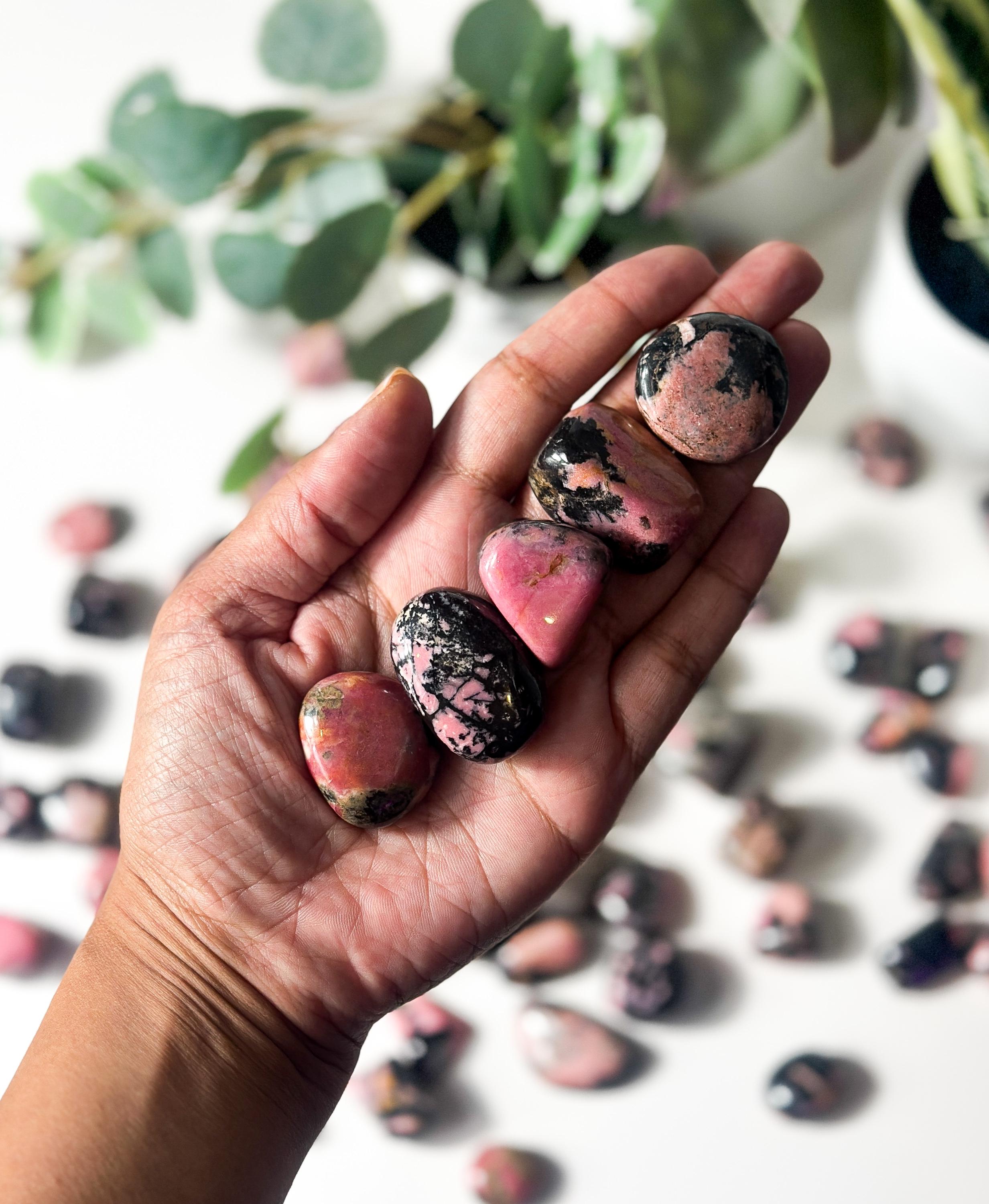 Rhodonite Tumble Stone: Pakistan Healing Crystal, Heart Chakra - Etsy
