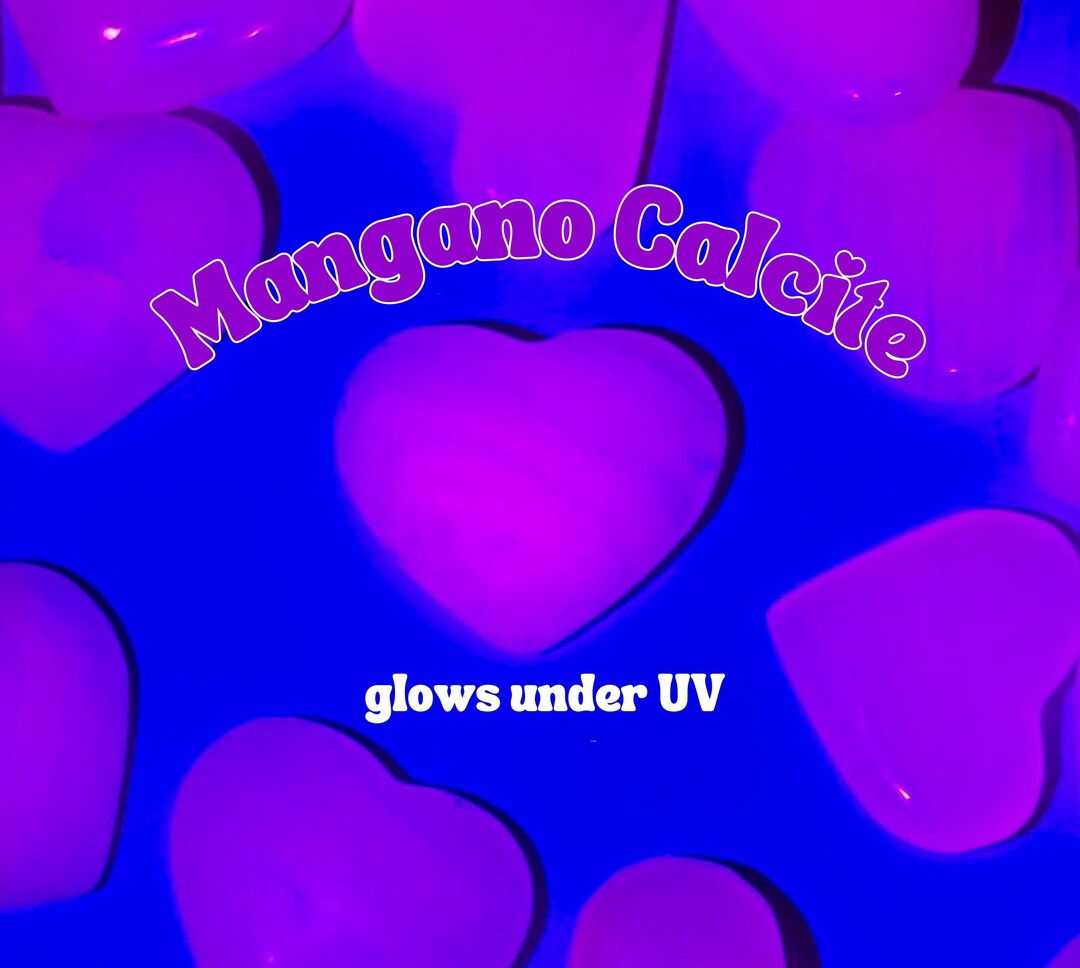 Mangano Calcite Hearts, Uv-reactive Mangano Calcite, Pink Calcite ...