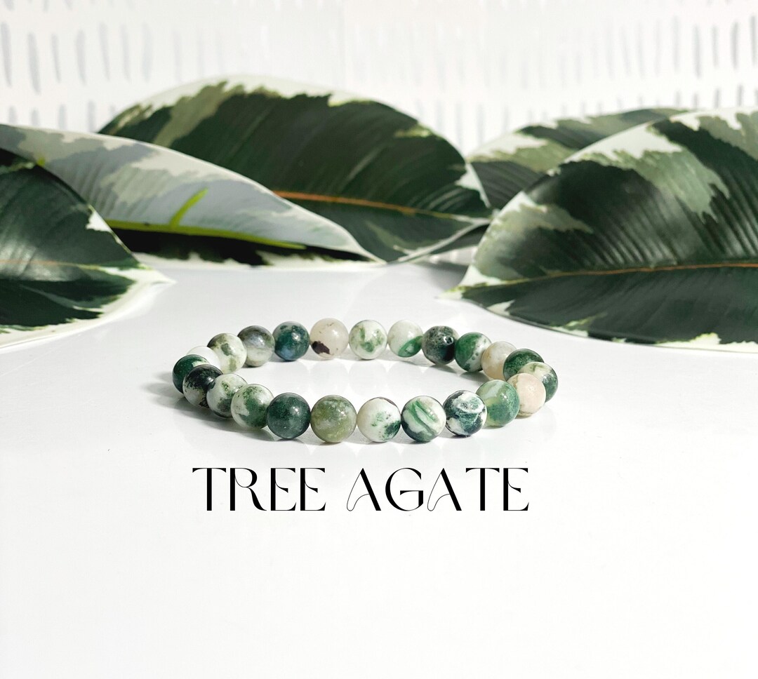 Tree Agate Bracelet, Dendritic Agate Bracelet, Tree Agate, Tree Agate ...