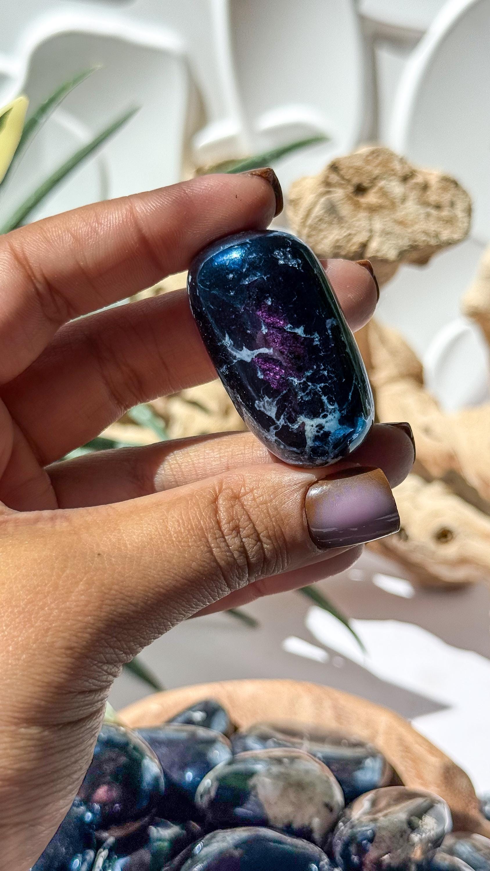 Blue Covellite Tumbles | Crystal for Intuition, Transformation ...