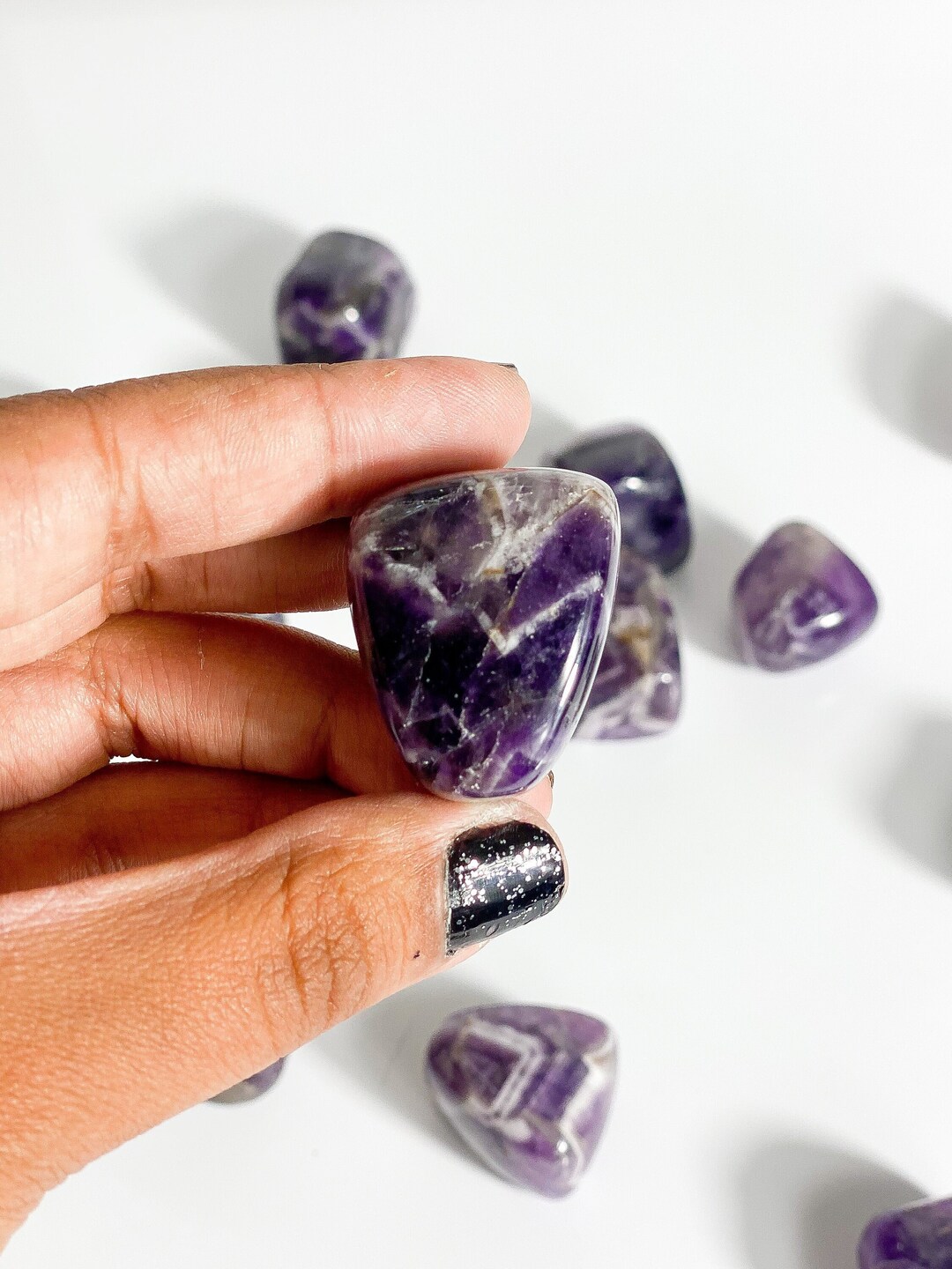 Tumbled Chevron Amethyst, Crystals for Anxiety, Tumbled Dream Amethyst ...