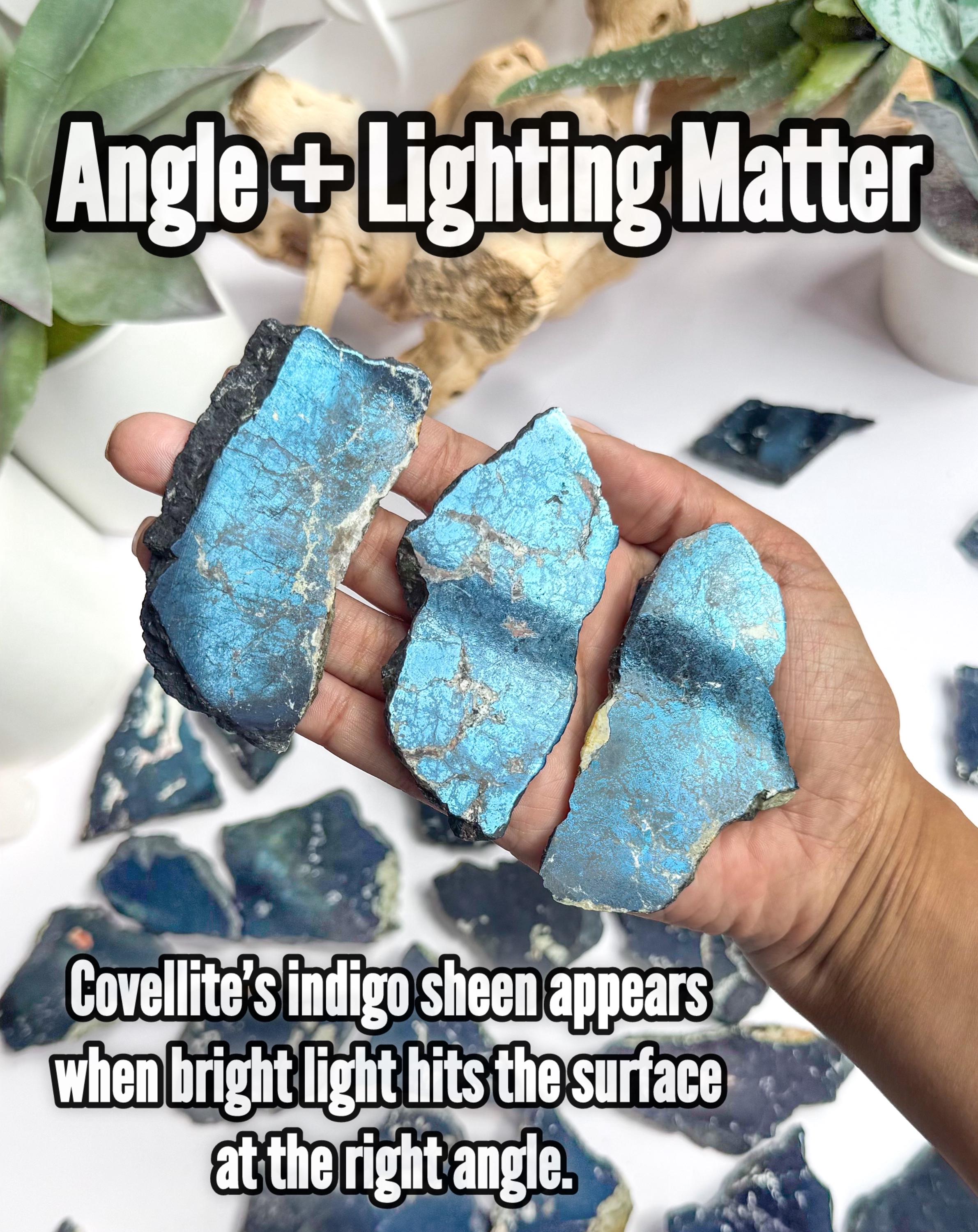 Blue Covellite Slabs | Crystal for Intuition, Transformation ...