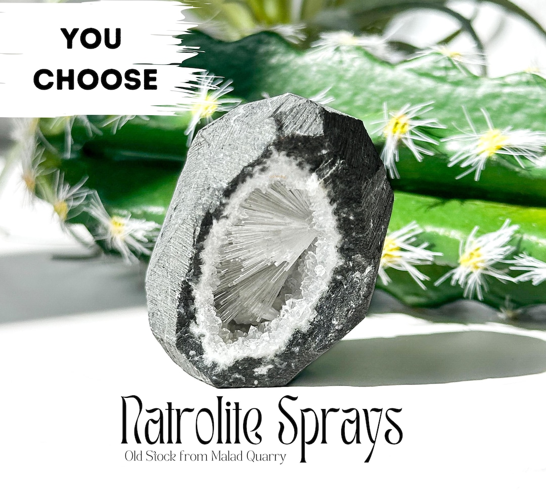 Natrolite Sprays in Quartz Specimens From Malad Quarry, Old Stock ...